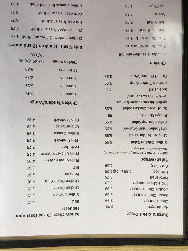 Menu at Papa's Grill & Convenience restaurant, Conway