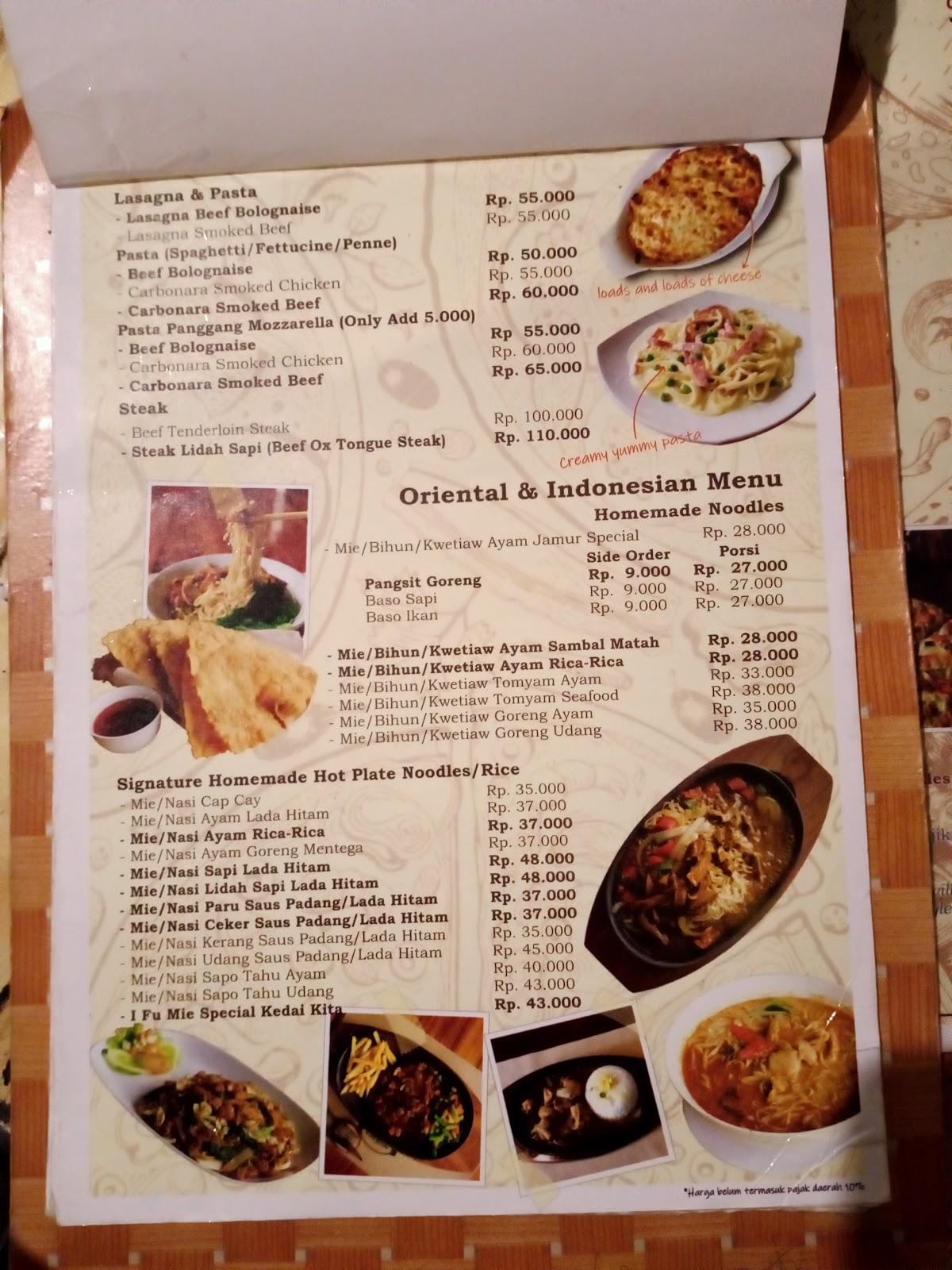 Menu at Pizza Kayu Bakar Taman Cimanggu restaurant, Bogor
