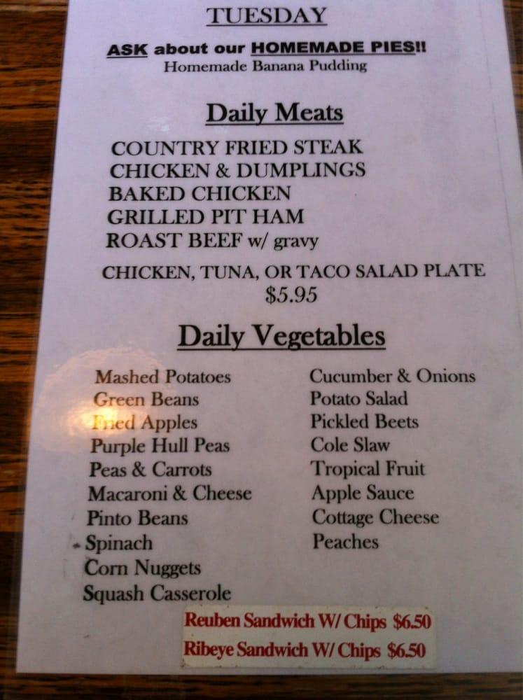 Menu at Red Rooster Cafe, Hendersonville, 801 W Main St
