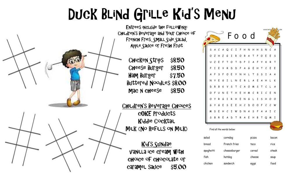 Menu at The Duck Blind Grill, Gaylord pub & bar, Gaylord