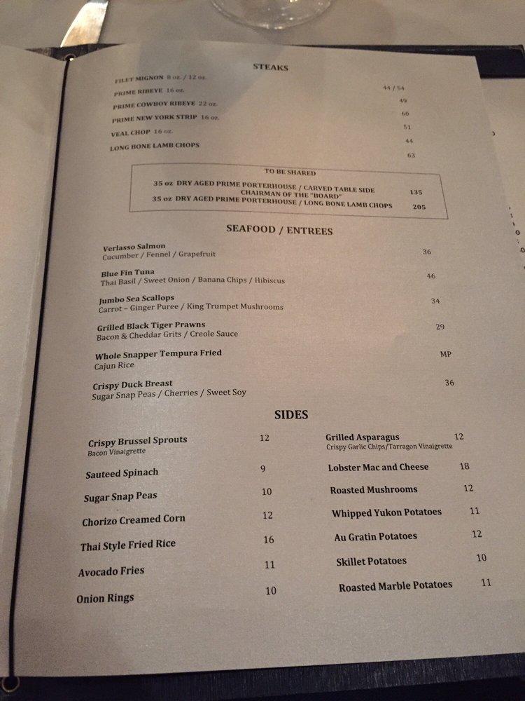 Menu at Dee Lincoln Prime restaurant, Frisco