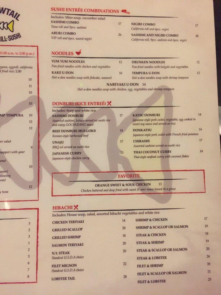 Menu at Yellowtail Robata Grill & Sushi restaurant, Clarksville