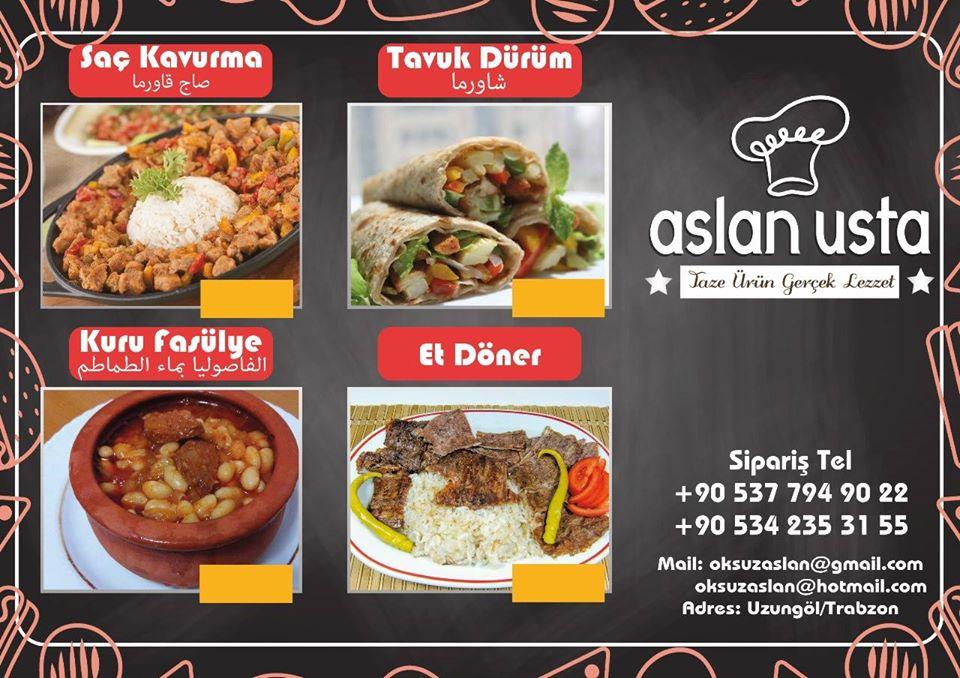 Menu at Aslan Usta - Uzungöl, Turkey