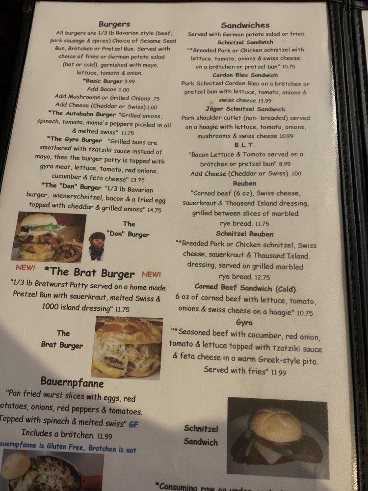Menu at Autobahn 101 pub & bar, Lincoln City