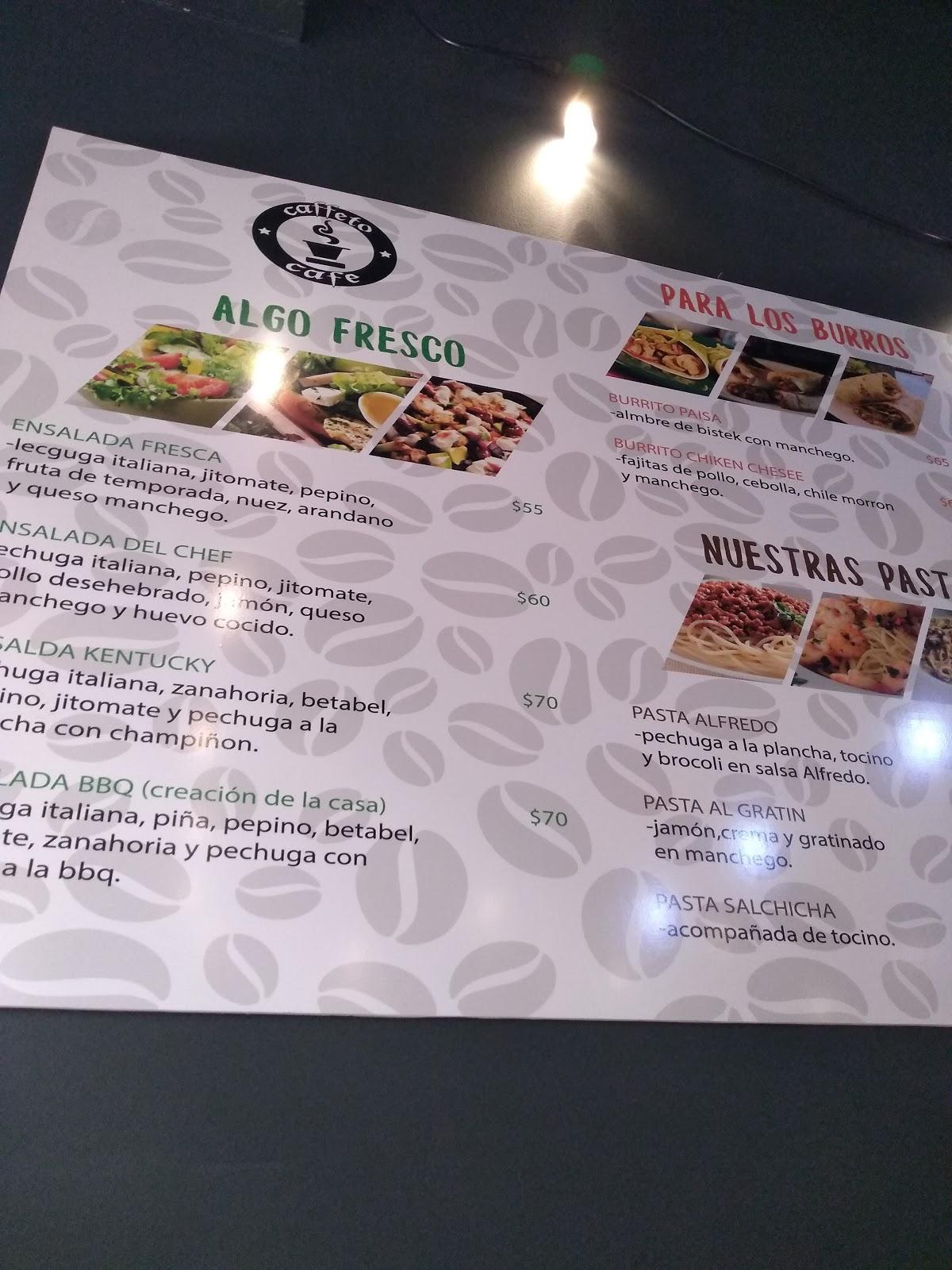 Menu at CAFFETO cafe, Ecatepec de Morelos
