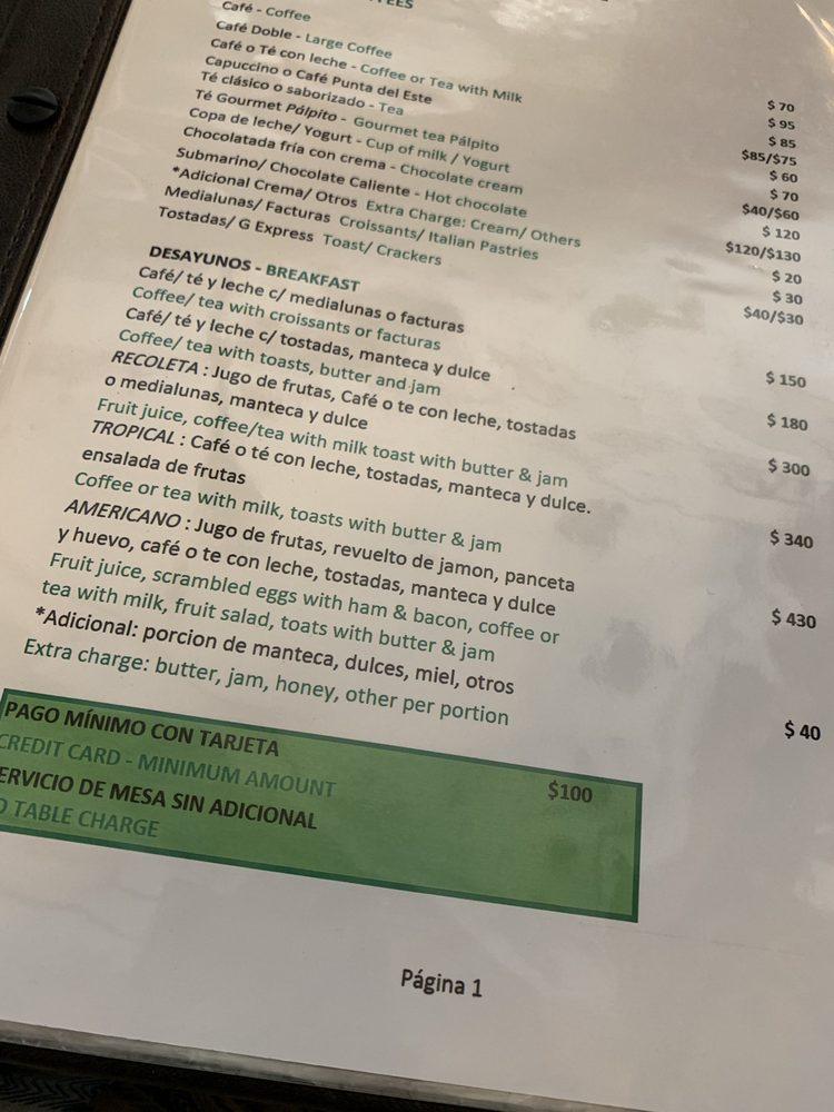 Menu at La Rambla pub & bar, Buenos Aires, Posadas 1602