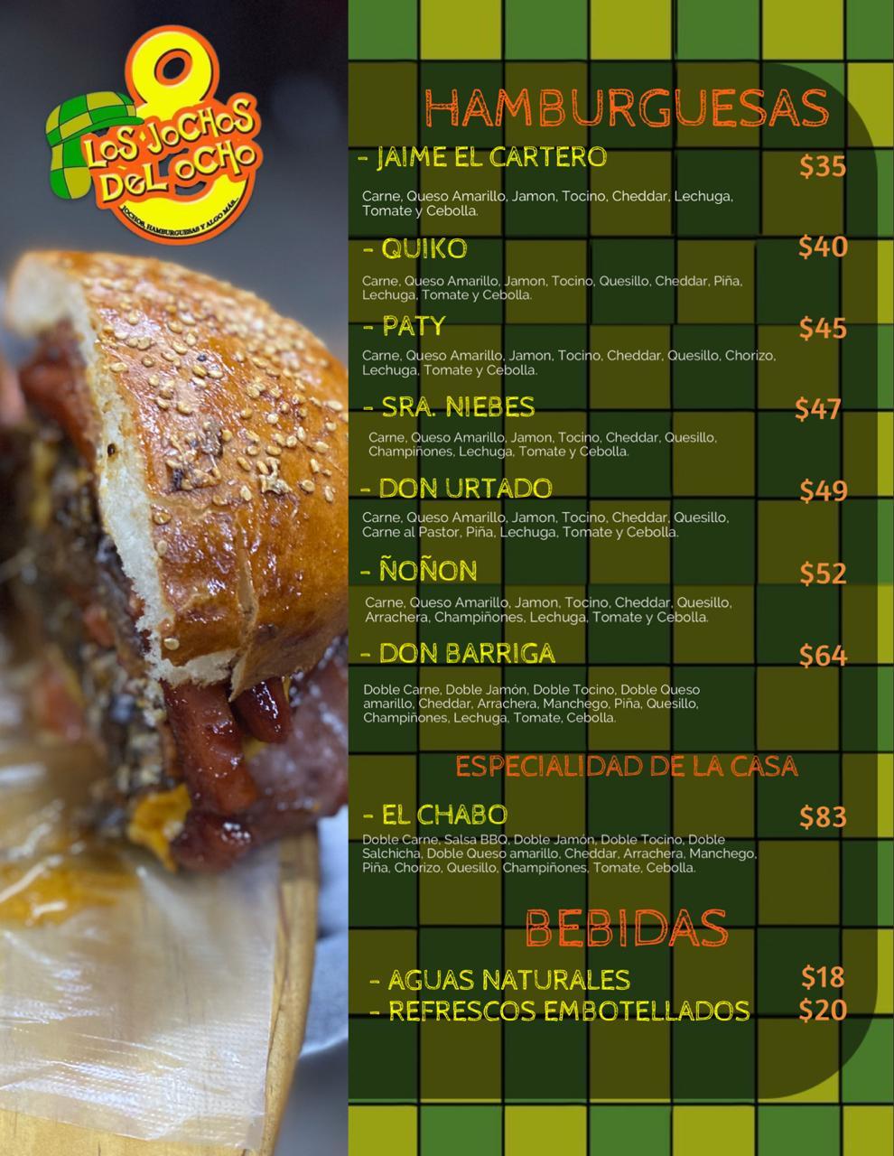 Menu at Los Jochos Del Ocho Libramiento Sur restaurant, Tuxtla Gutiérrez