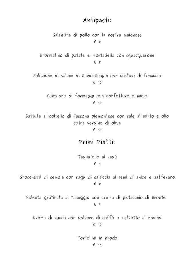 Speisekarte von Osteria Numero Sette restaurant, Rastignano, Via Andrea ...