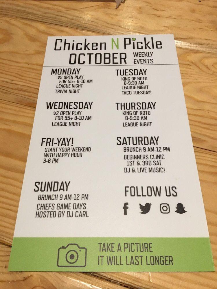 Menu at Chicken N Pickle - Kansas City pub & bar, North Kansas City