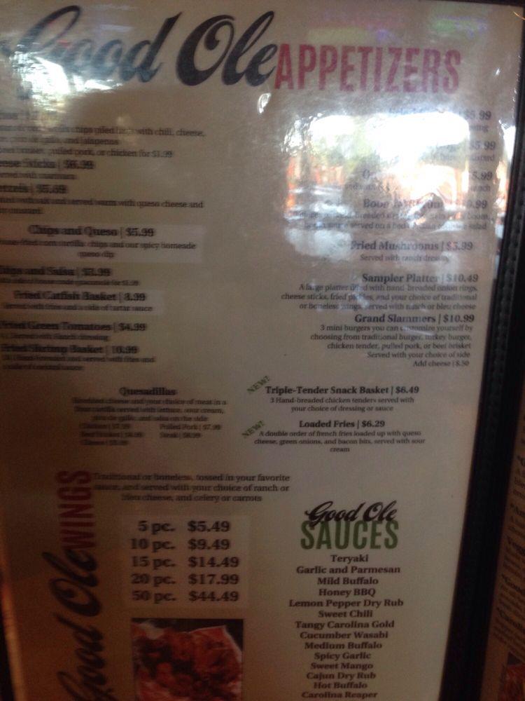 Menu at Good Ole Days Sports Grille pub & bar, Morristown, 247 ...