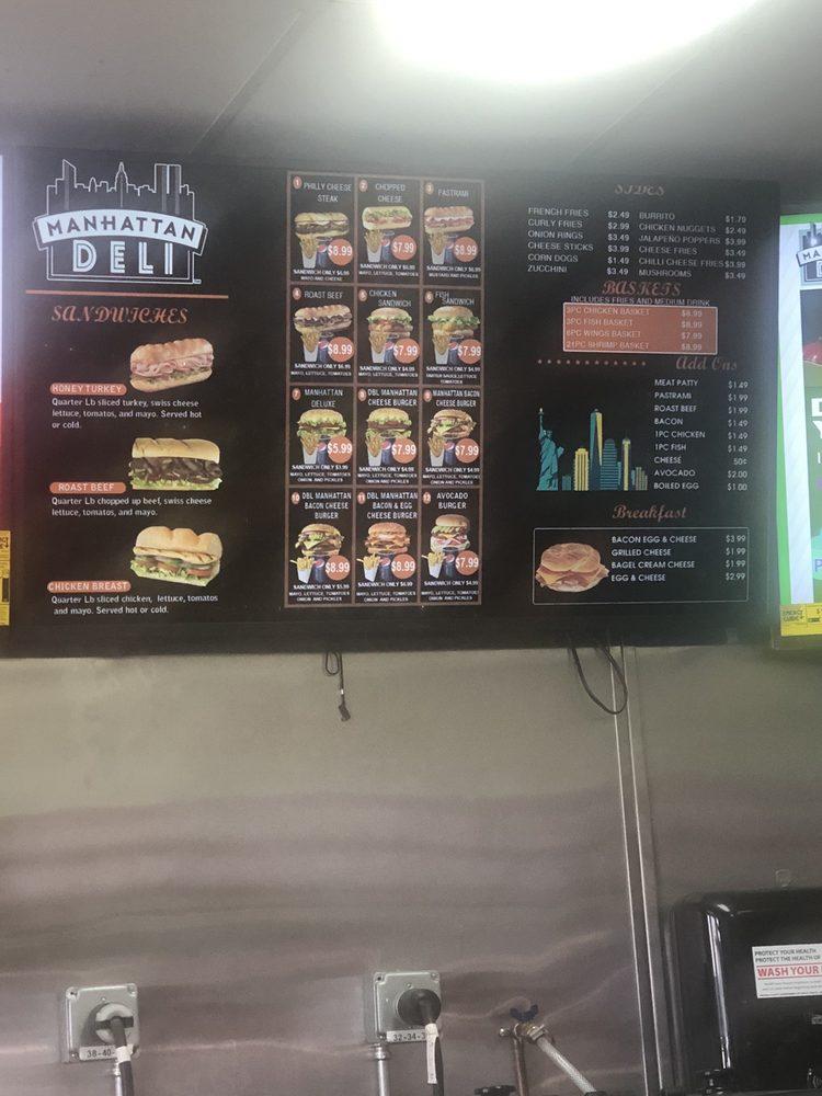 Menu at Manhattan Deli restaurant, Fresno