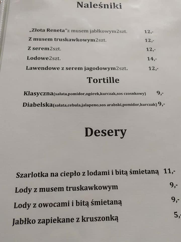 Menu at Restauracja Złota Reneta restaurant, Lisków