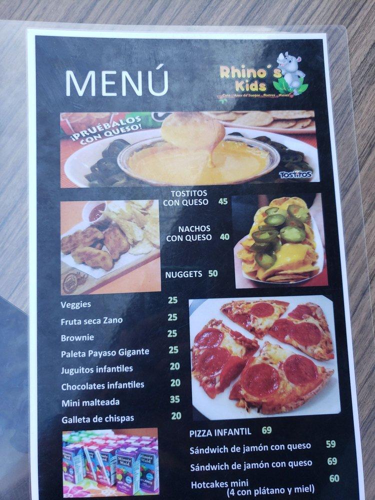 Menu at Rhino's Coffee restaurant, Ensenada