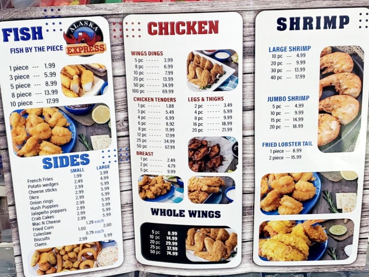 Menu at Alaska Fish and Chicken Express restaurant, Detroit