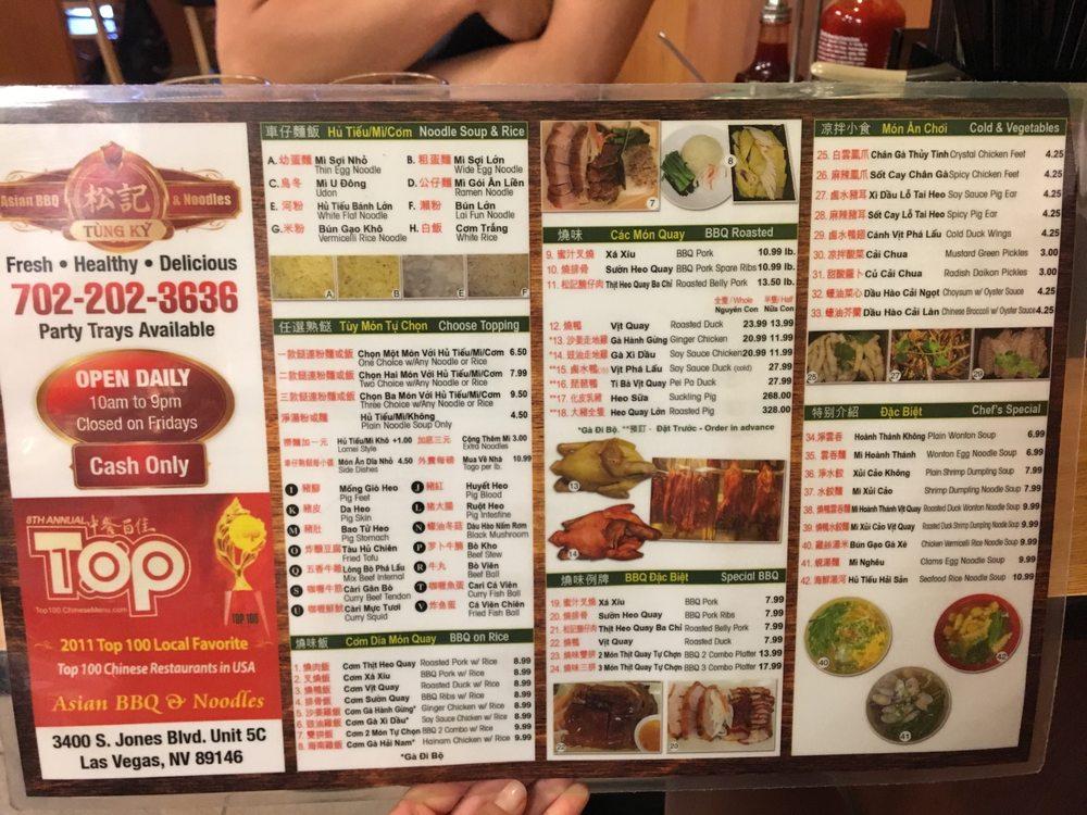 Menu at Asian BBQ & Noodle, Las Vegas, S Jones Blvd #5c