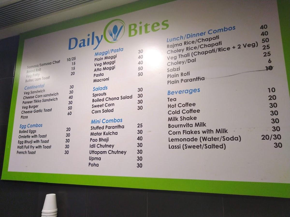 Menu at Daily Bites Cafe, Gurugram, C23V+R52