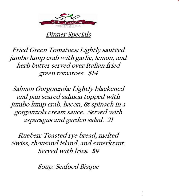 Menu at Desantis Pizza Grill & Bar, Perry Hall