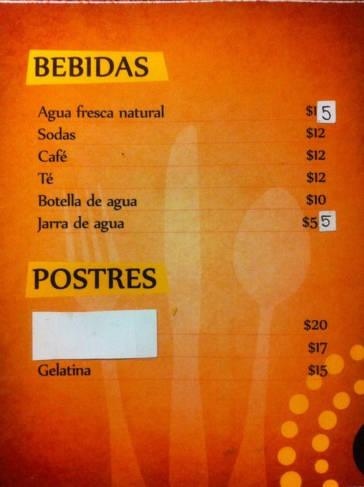 Menu at La Posada restaurant, Tijuana, P.º Ensenada 1555