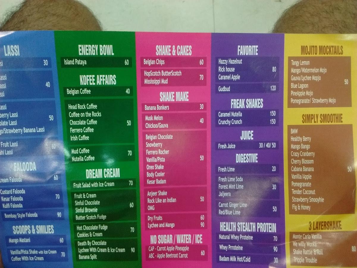 Menu at Lassi House, Kalady