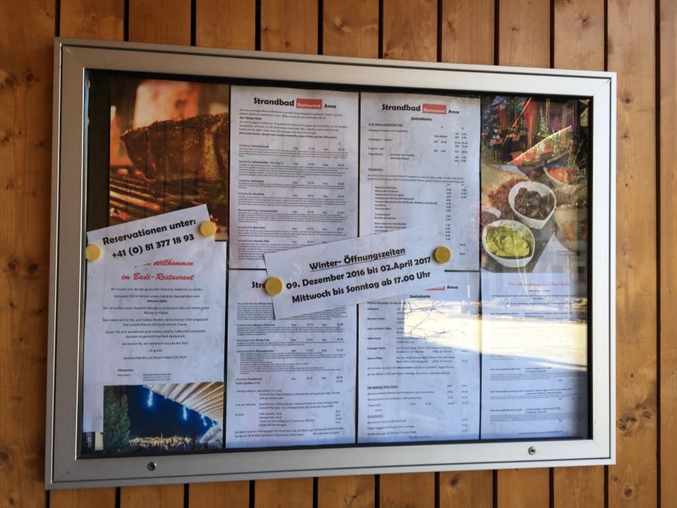 Speisekarte von Strandbad Restaurant, Arosa, Unterseeplatz 7050 Arosa