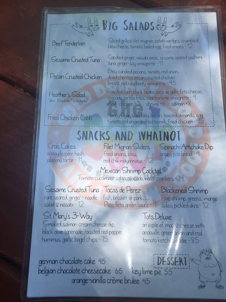 Menu at The Deck restaurant, Fort Wayne