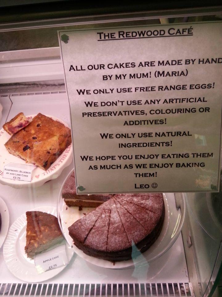 Menu at The Redwood Cafe, London