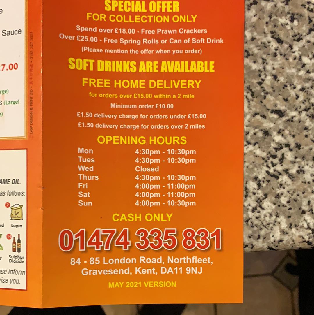 Menu at Yummy fast food, Gravesend, 84-85 London Rd