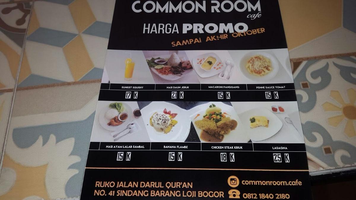 Menu at Common Room cafe, Bogor