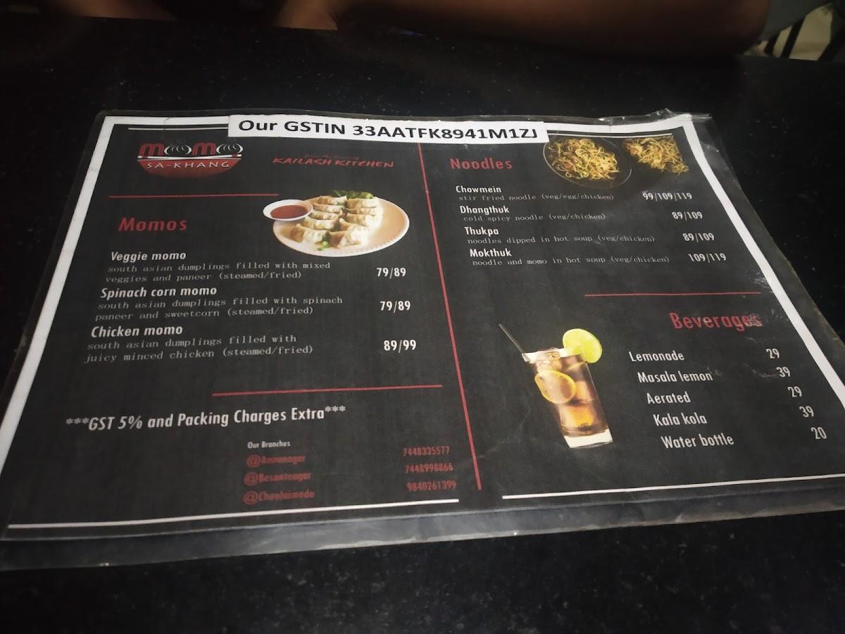 Menu at Kailash Kitchen, Chennai