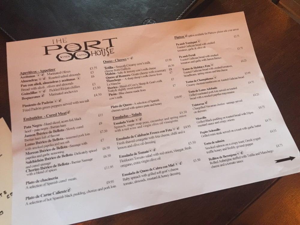 Menu at The Port House pub & bar, London