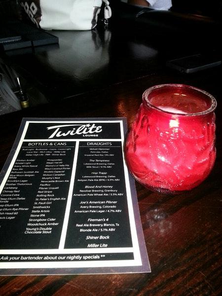 Menu at Twilite Lounge pub & bar, Dallas