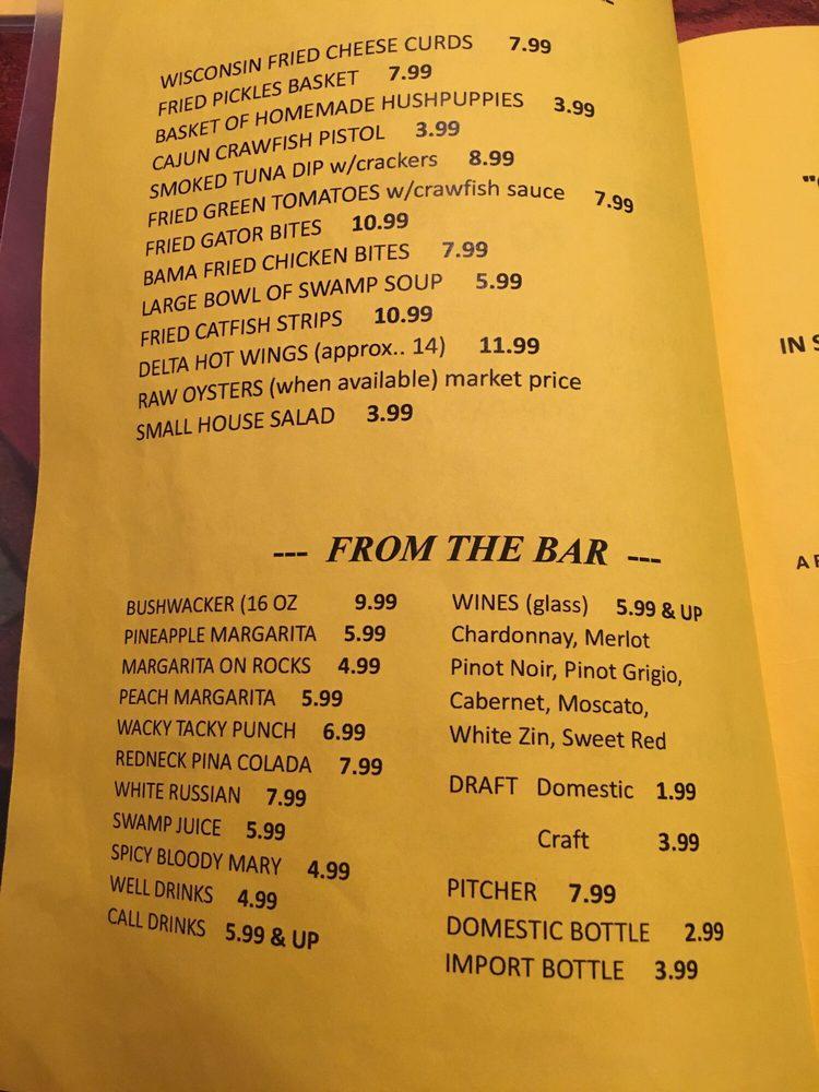 Menu at Fish River Grill restaurant, Gulf Shores