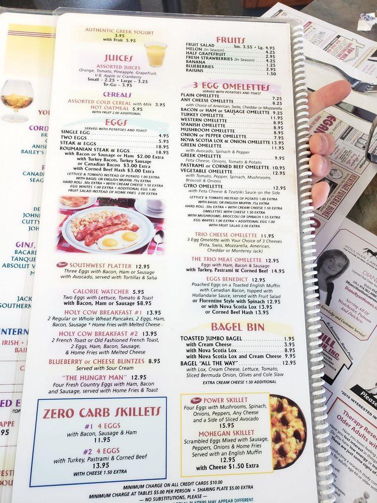 Menu at Mohegan Diner restaurant, Mohegan Lake, E Main St