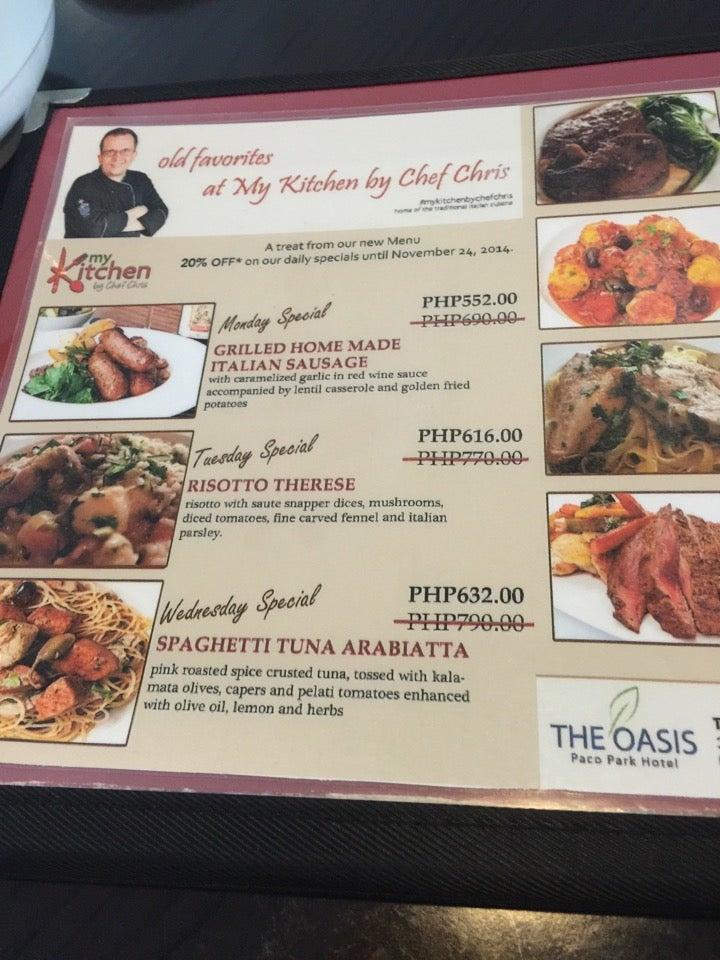 Menu at My Kitchen by Chef Chris restaurant, Manila
