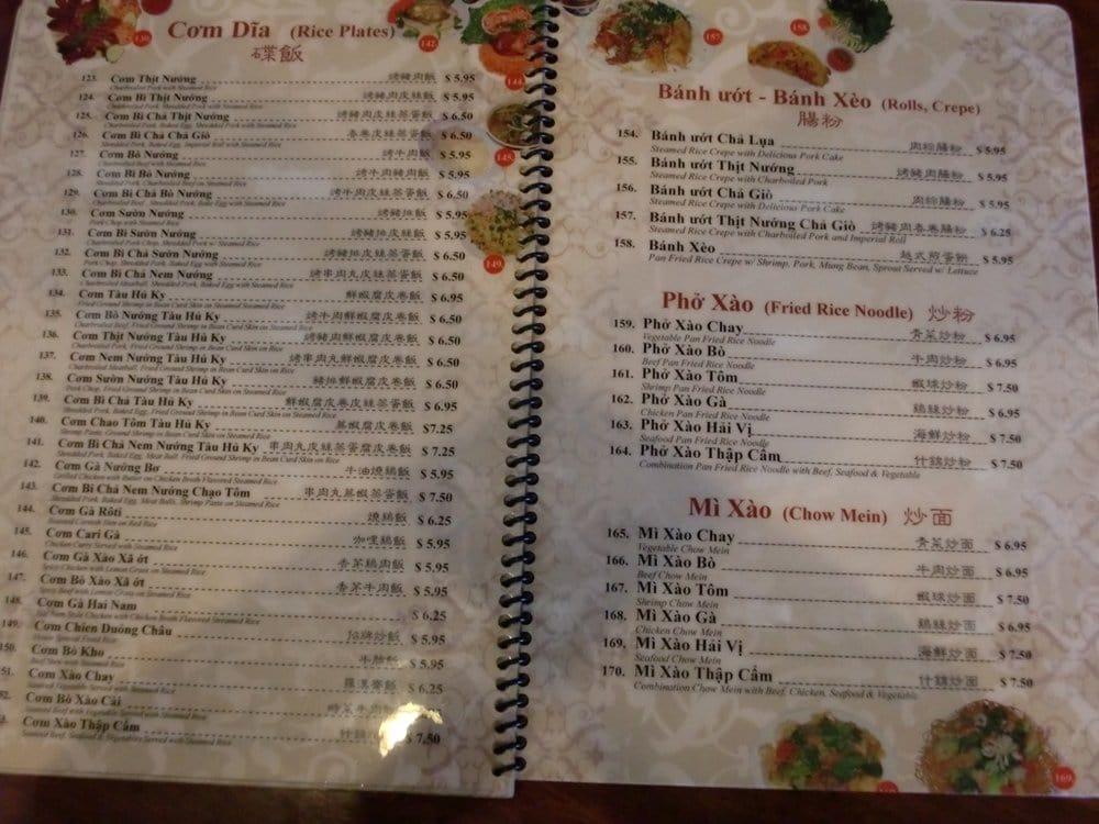 Menu at Saigon Eden restaurant, San Gabriel, 980 E Las Tunas Dr # C