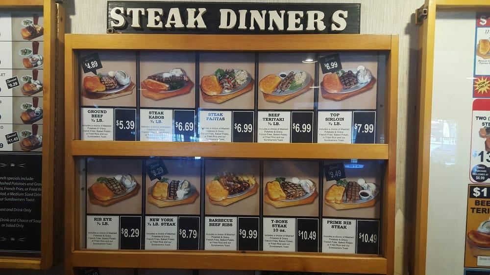 Menu at Sundowner's Family Restaurant, Fontana