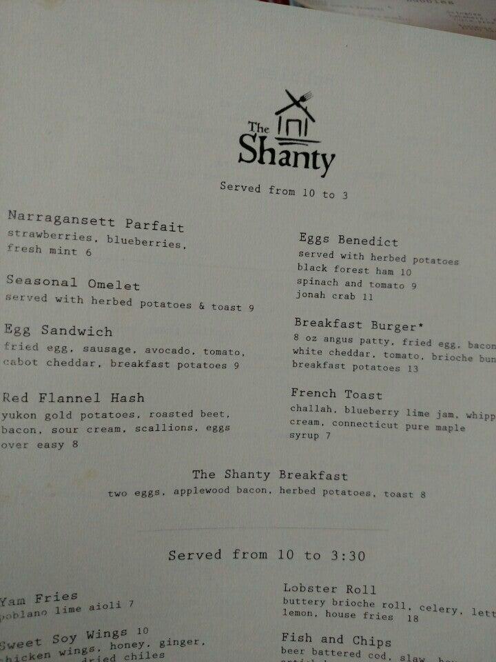 Menu at The Shanty pub & bar, Warwick, Post Rd