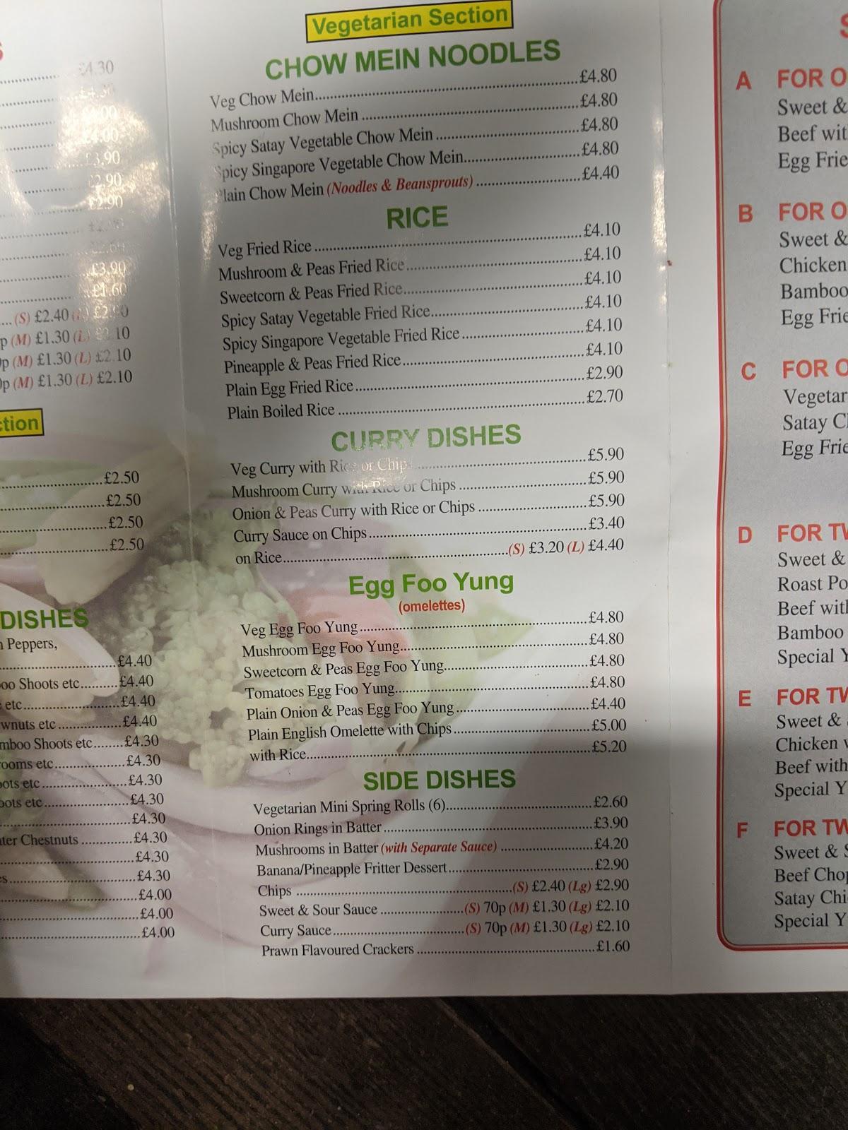 Menu at Barnham Chinese Take Away, Bognor Regis