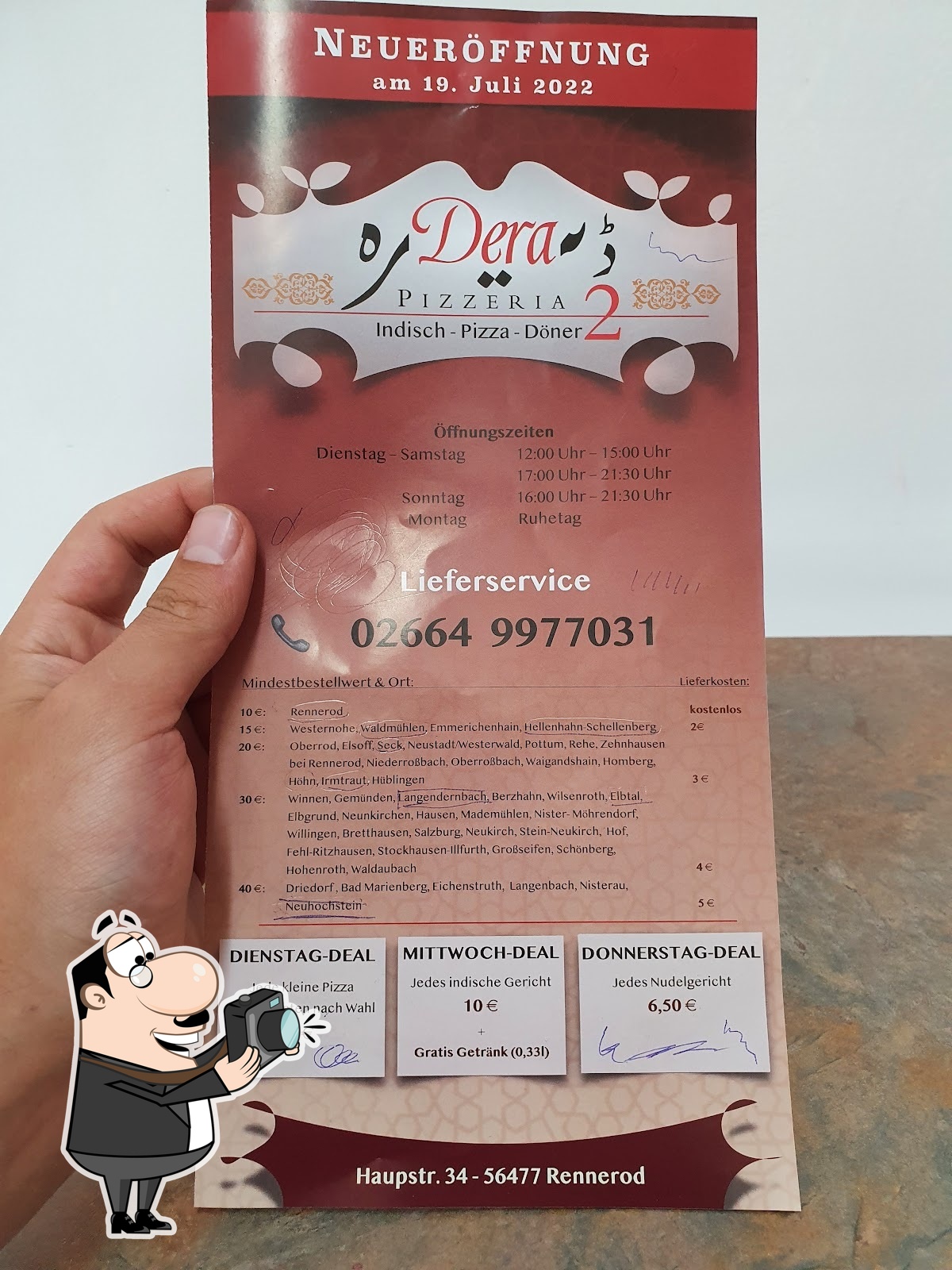Dera Pizzeria 2, Rennerod - Restaurant menu and reviews