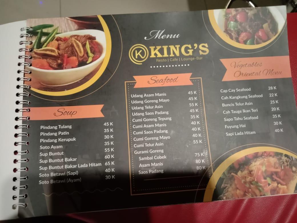Menu at KING'S RESTO CAFE & LOUNGEBAR, Palembang