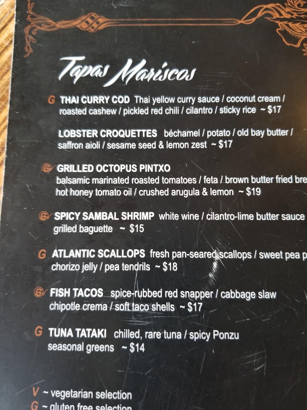 Menu at Tango Nuevo pub & bar, Kingston