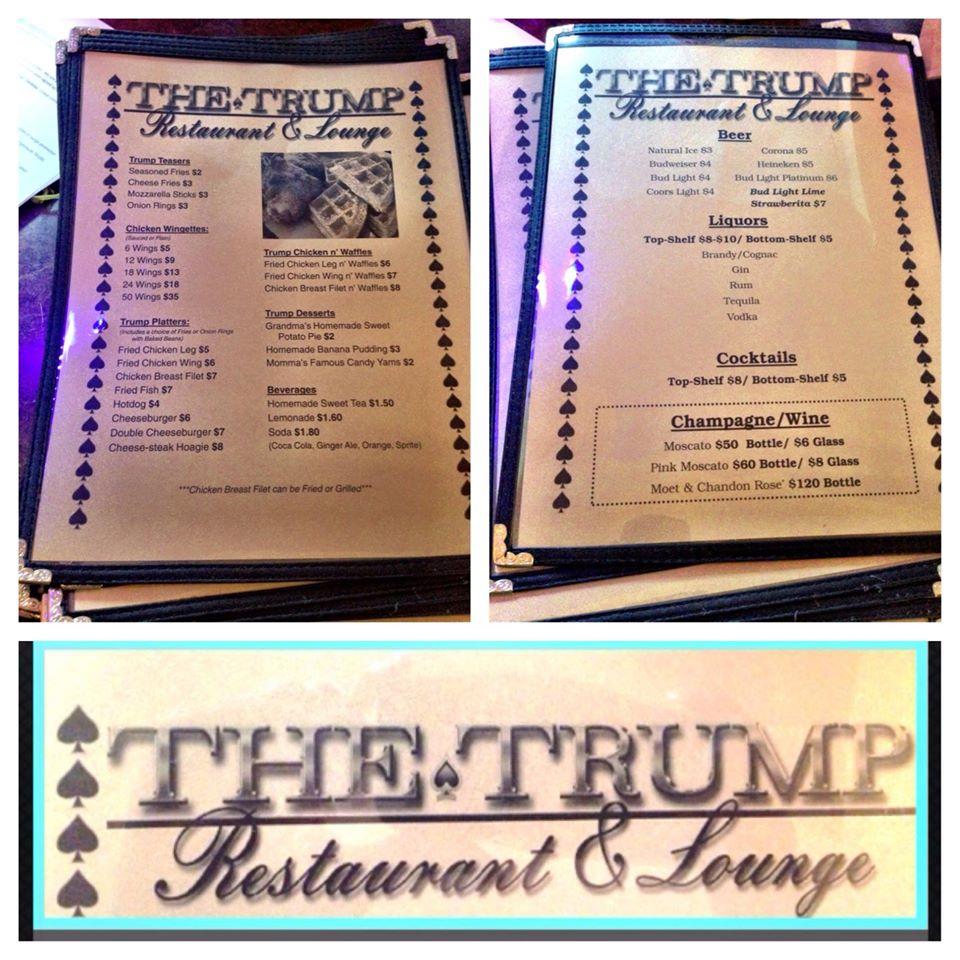Menu at The Trump Restaurant & Lounge, Jarratt