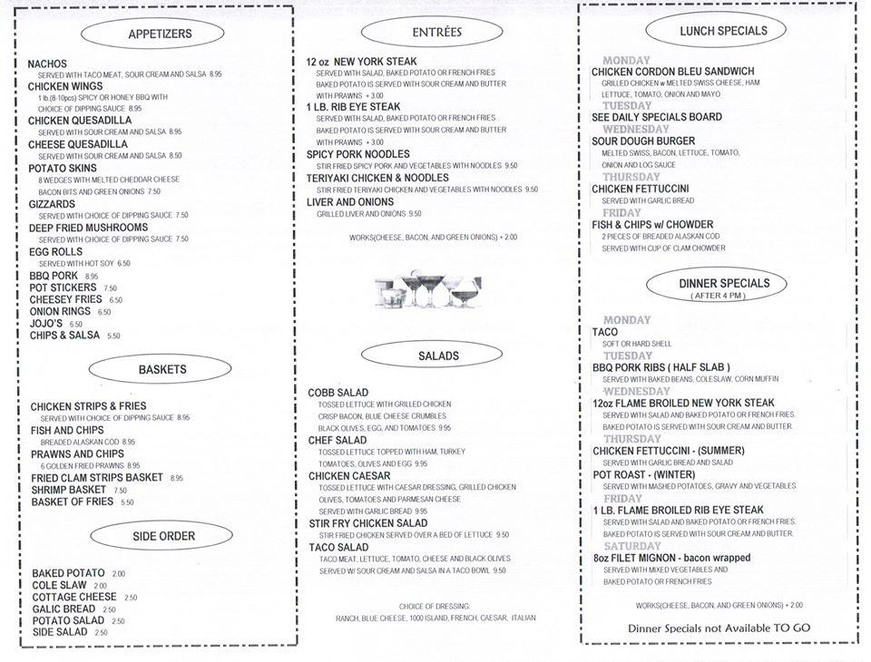 Menu at Log Cabin Bar & Grill, Lacey