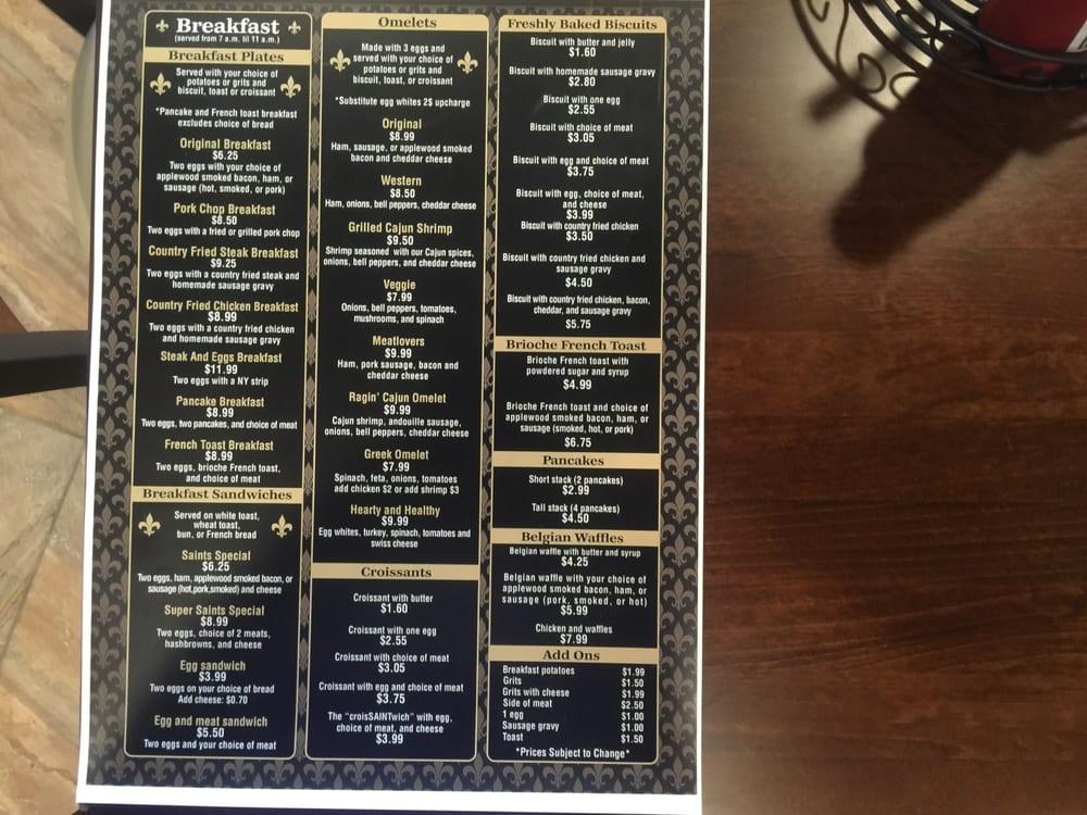 Menu at Mano's Po-Boys restaurant, Metairie