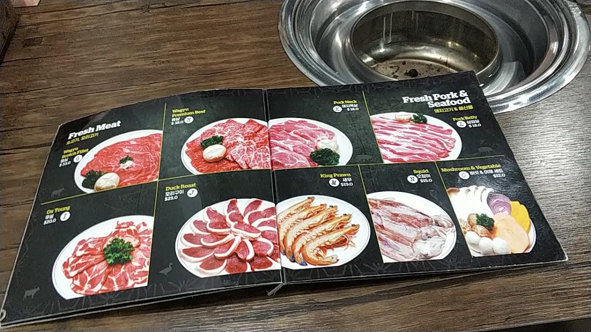 Menu at Mapo Galbi Korean BBQ, Gosford