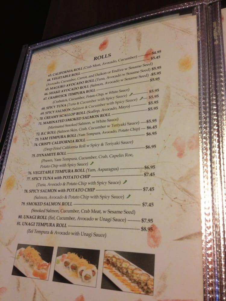 Menu at Zenbu restaurant, Airdrie