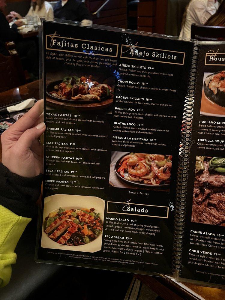Menu at Anejo Modern Mexican Cuisine restaurant, Olathe