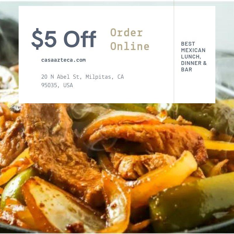 Menu at Casa Azteca Restaurant, Milpitas