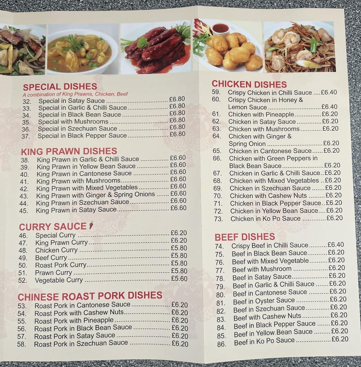 Menu at Ko Sing Takeaway fast food, Wrexham