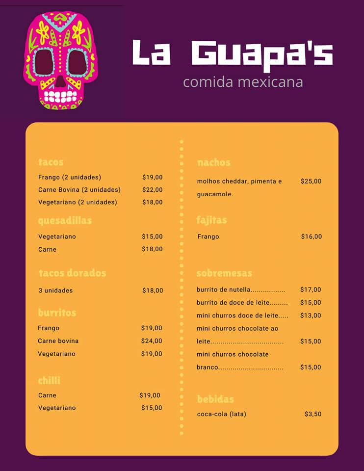 Menu em La Guapa's - Comida Mexicana pub & Bar, Batatais